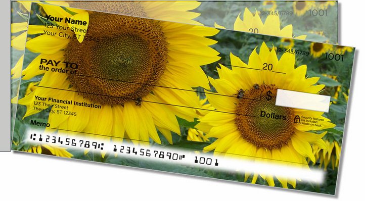 Sunflower Bloom Side Tear Personal Checks - Personal Checks