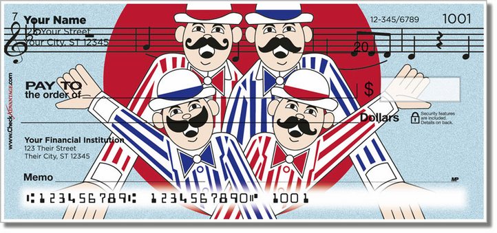 TuneTown Boys Barbershop Quartet Personal Checks - Personal Checks