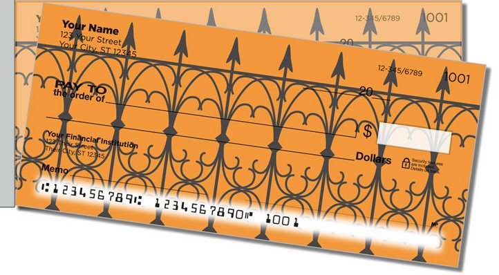 Wrought Iron Fence Side Tear Personal Checks - Personal Checks